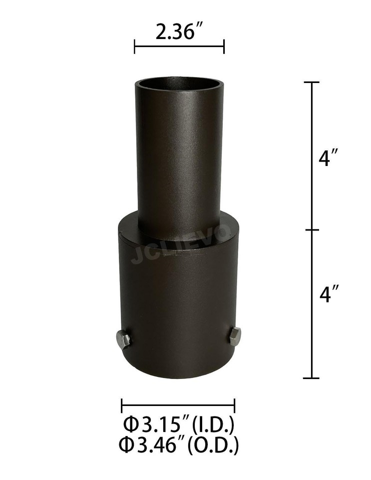 Adapter Tenon for 3 Inch Light Pole,Top Pole Tenon with 2 3/8" Slip Fit ...