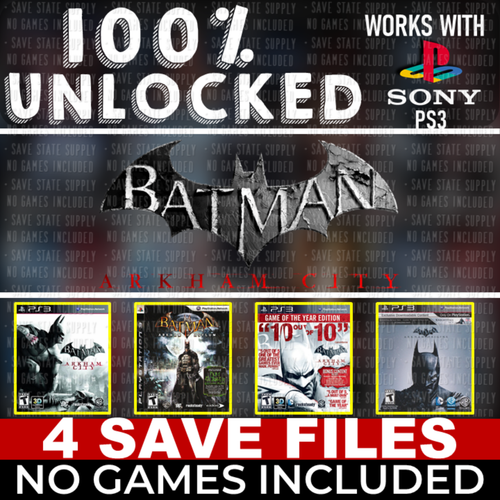 PS3 USB – 100% Save Data – Arkham Asylum/City/Origins – All Unlocks ...
