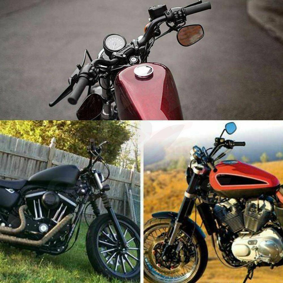 1" 25mm Motorcycle Tracker Drag Bars Handlebars For Harley Honda Suzuki ...