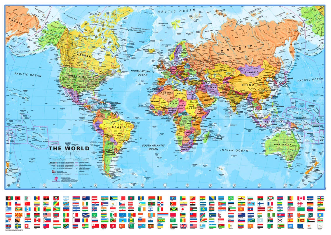 Physical And Political World Map