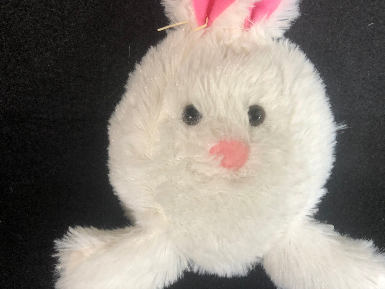 Hugfun Bunny Rabbit Snowball ROUND 6" tall Pink & White Chubby Bunny | eBay