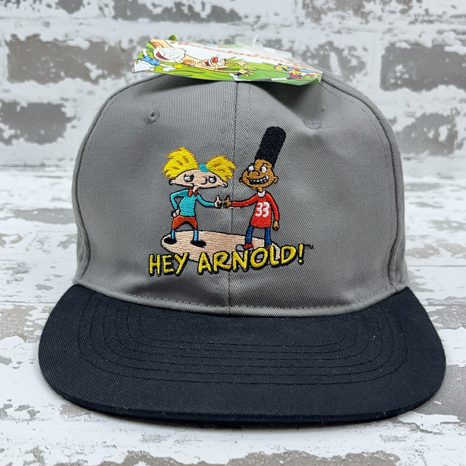 Hey Arnold Hat Cap Snap Back Gray Black Nickelodeon R… - Gem