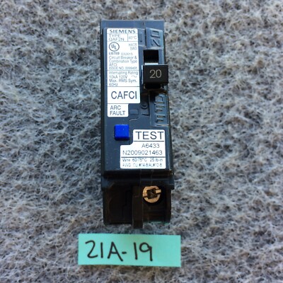 Siemens Circuit Breaker & Combination 20 AMP CAFCI ARC QA120AFCN ...
