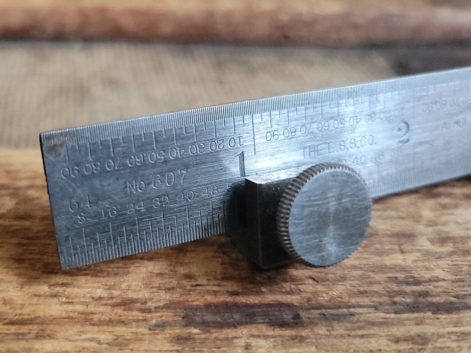 Vintage 4" Starrett No. 307 (No. 7 Grad) Rule & No. 298 Key Seat Rule ...