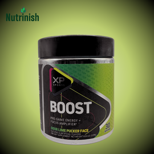 XP Sports Boost Powder- Pre-workout + Focus Sour Lime Pucker Face (30 ...