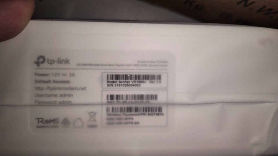 TP Link Archer VR1600v Dual Band Router | eBay Australia