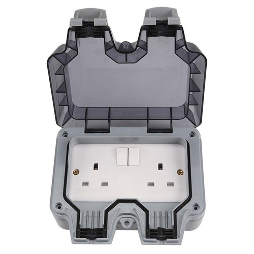 Weatherproof Outdoor 13A 2 Gang Twin Switched Double Socket Outside ...