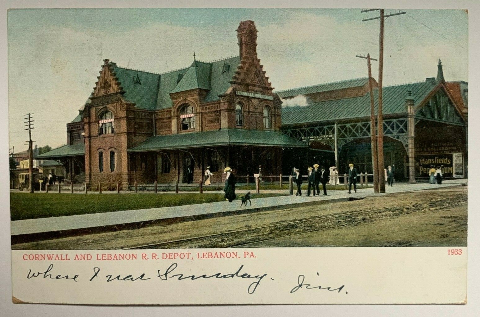 1906 PA Postcard Lebanon Cornwall & Lebanon RR Railroad Depot station ...