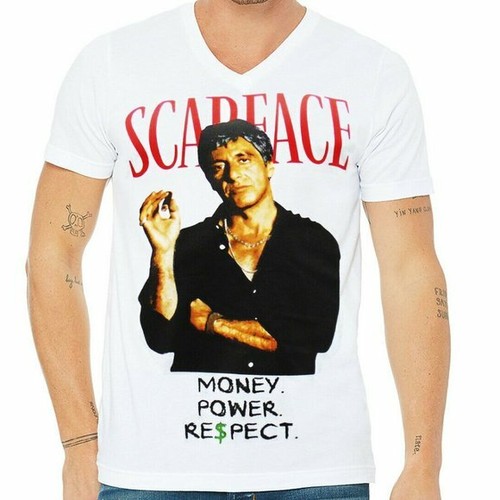NWT SCARFACE MONEY POWER RESPECT RETRO EXCHANGE FASHION MEN WHITE V ...