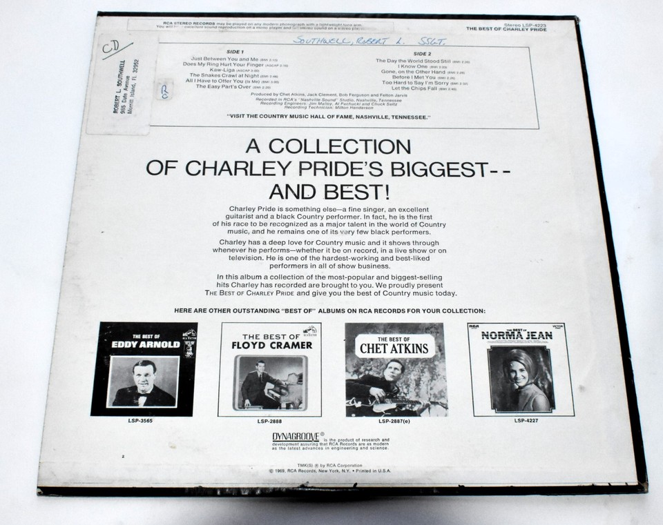 The Best Of Charlie Pride 1969 RCA Victor LSP-4223 Vintage C&W LP VG++ ...