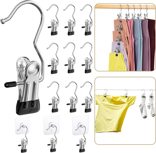 Pant Hangers with Clips, Hanger Clips, Clothes Pins, Space Saving ...