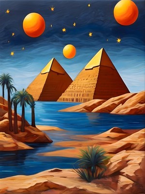 Egypt Country Cubism Art Illustration Art Wall Art Print | eBay