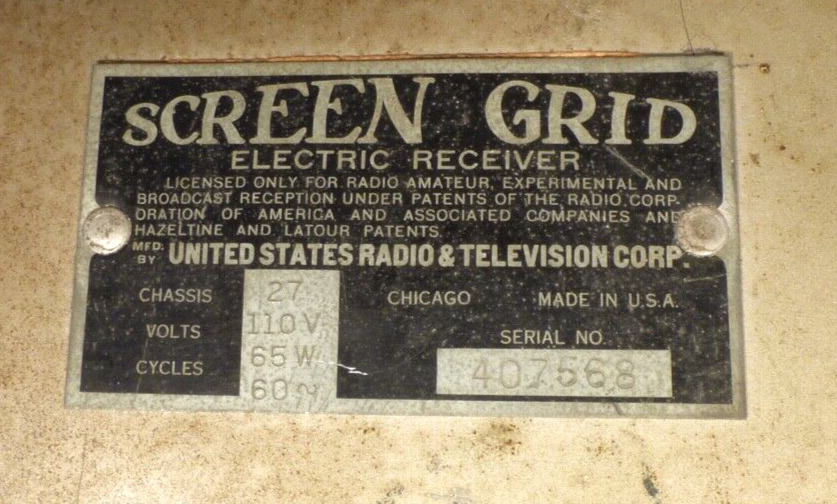 vIntage SCREEN GRID / GLORITONE CATHEDRAL# 27 PARTIAL RESTORE w/updated ...