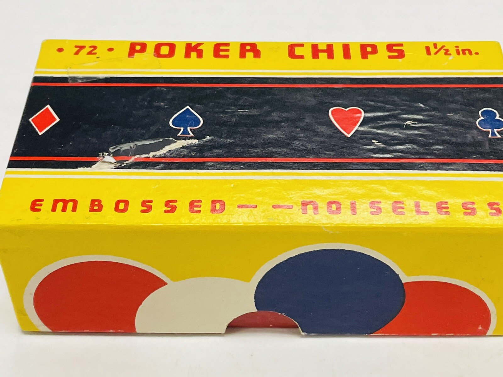 Vintage Poker Chips CD Baird & Co 72 Embossed Noiseless 1.5" Red White ...