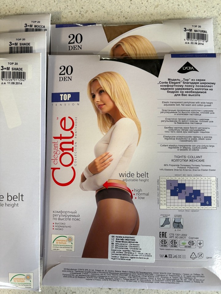 Conte Top tension 20 den - Wide belt Microfibre Women Pantyhose lot | eBay