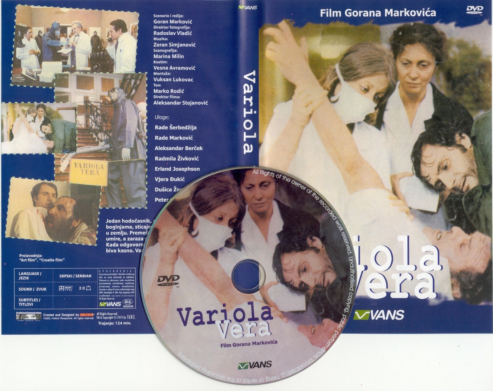 VARIOLA VERA DVD 1982 Film Jugoslavija Balkan Rade Serbedzija Goran ...