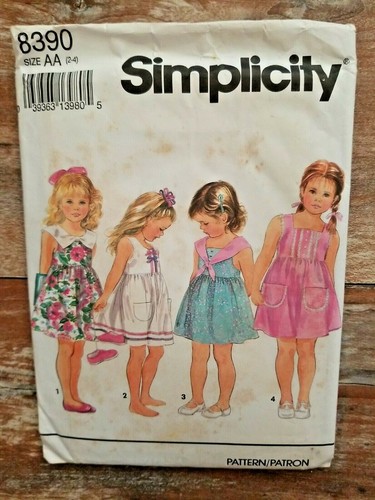 Simplicity Sewing Pattern 8390 Girls Dress Easter Sundress Sizes 2-4 ...