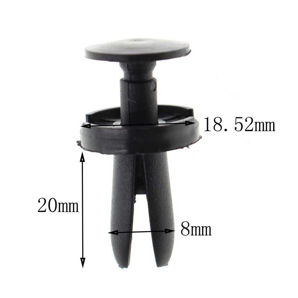 50pcs 8mm Hole Clips Plastic Push Type Rivet Retainer Fastener Bumper ...