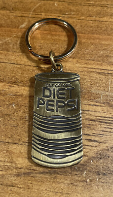 New Vintage 1990’s Diet Pepsi ”One Calorie “ Can Shape Brass Key Ring ...