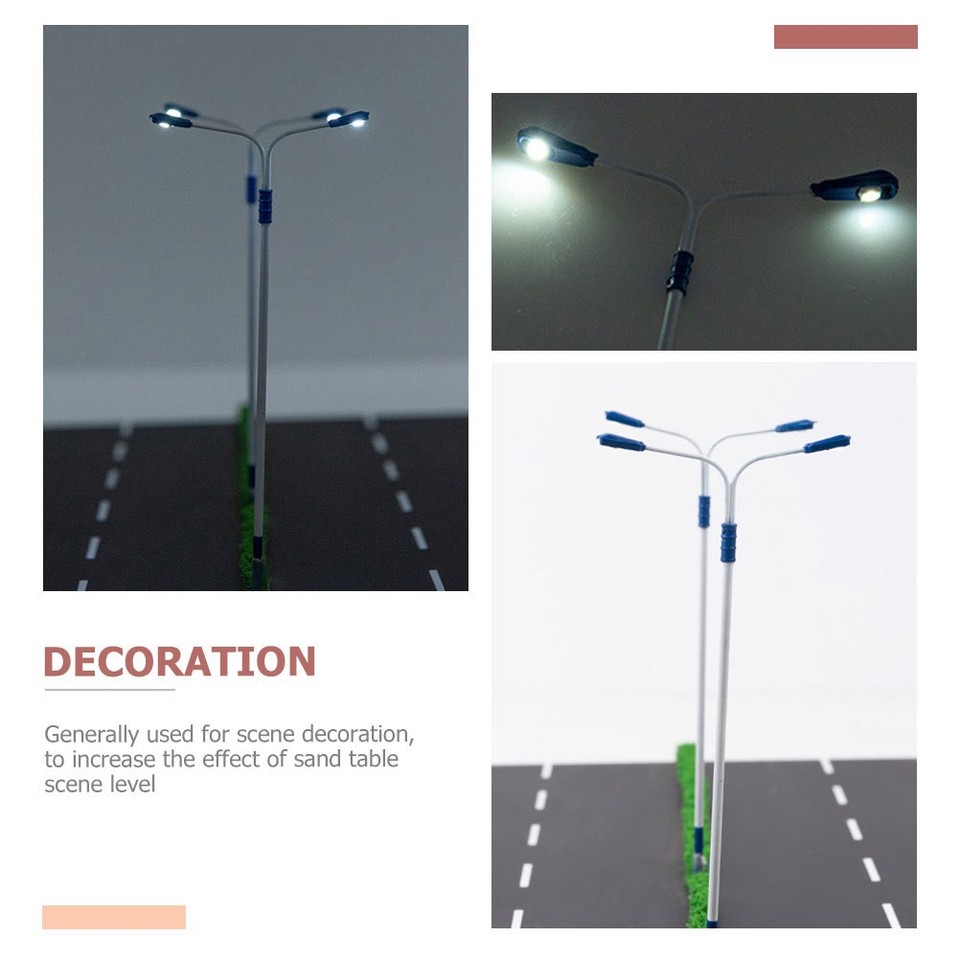 2 Pcs 1/64 Diorama Miniature Landscape Ornament Model Street Light ...