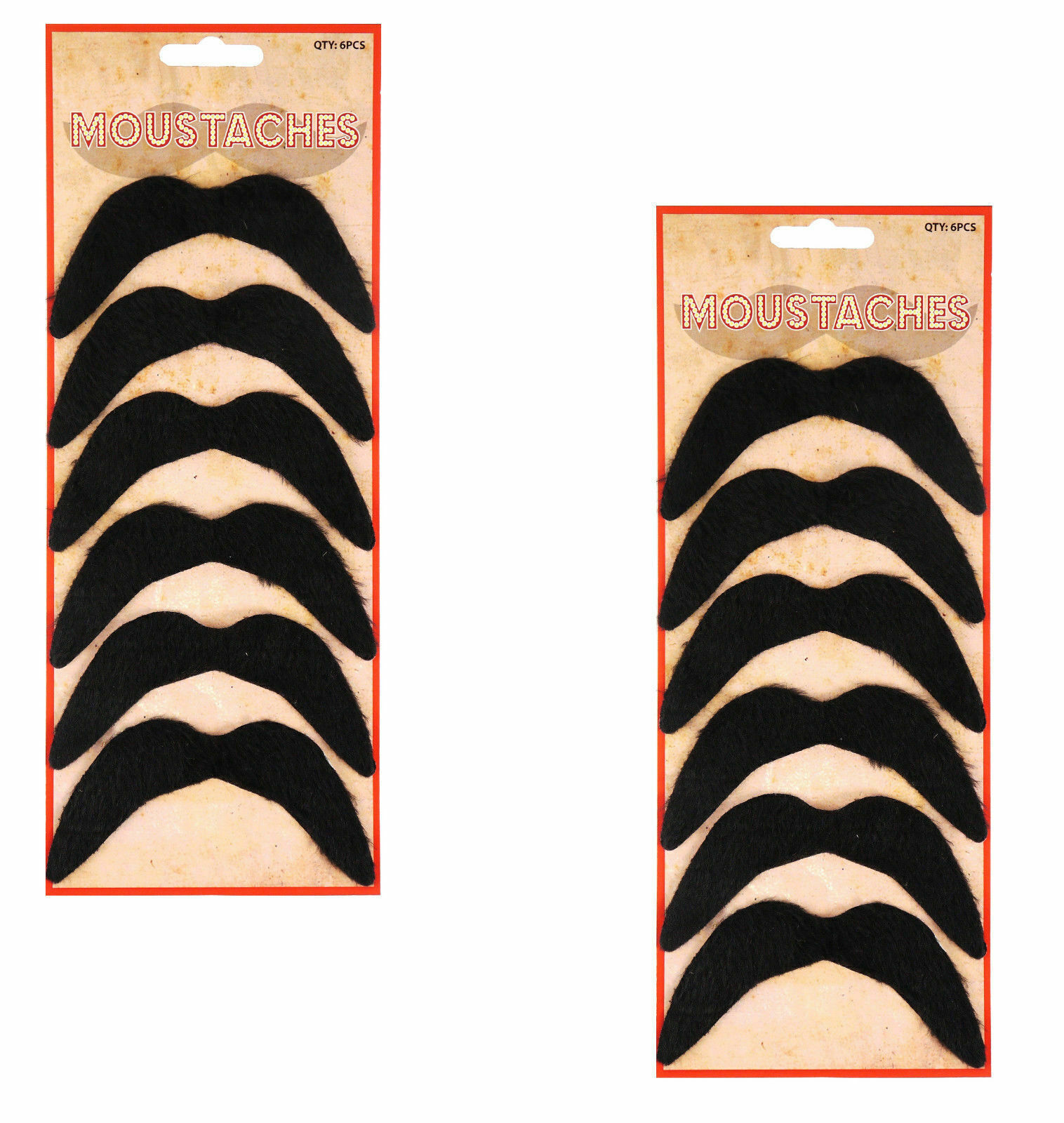 Fake Moustache Black Mexican 70's Stick on Fake Moustache Self Adhesive ...