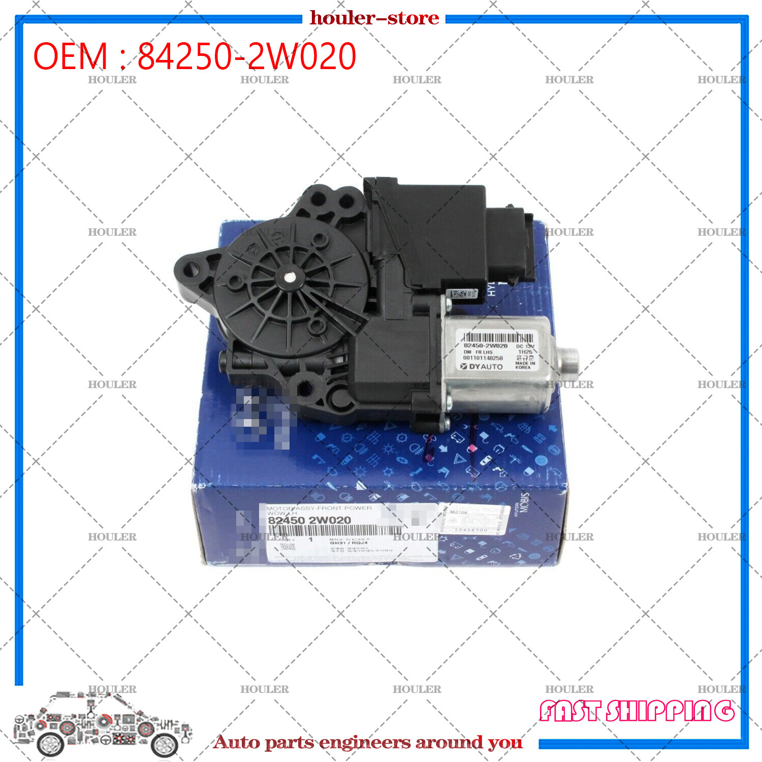Gen-uine 82450-2W020 Window Motor Front LEFT DRIVER For Hyundai Santa ...