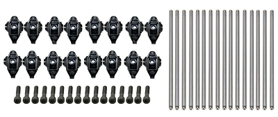 Rocker Arms Set w Upgraded Trunion & Bolts w Pushrods - 1997+ Chevrolet ...