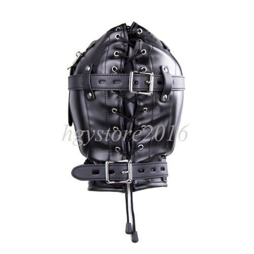 Studded Head Hood Gimp Open Mouth Gags Restraints Funnel Fluid Muzzle ...