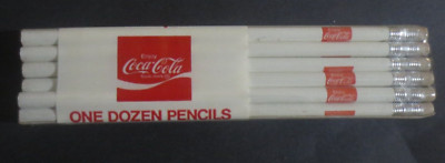 One Dozen Coca Cola Pencils White with Square Logo and Swish in package ...