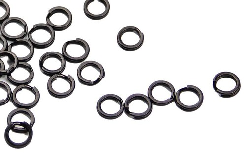 6.5mm Strong Black Flat Split Rings - Lure/Sea Fishing Rigs Fishing/Craft | eBay UK