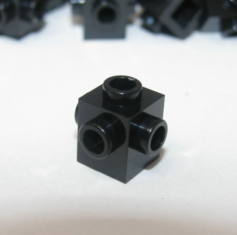 Lego 50 Pieces Black 1x1 Brick Modified With Studs On Four (4) Sides ...