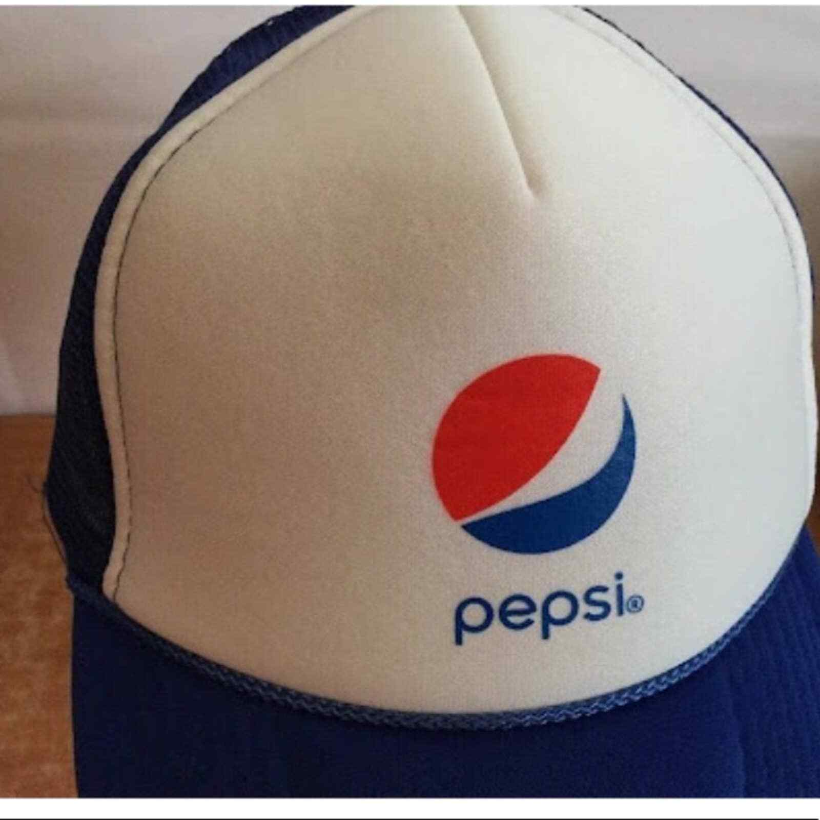 New Vintage Blue Pepsi Cola Otto Mesh Adjustable Snap… - Gem