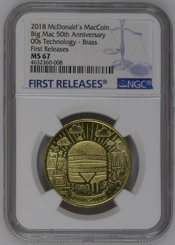 NGC FIRST RELEASES MS 67 - 00s Technology - Mcdonalds MacCoin Big Mac ...