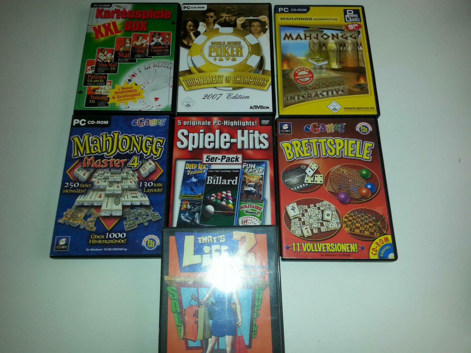 Spielesammlung 7er Pack für PC Kartenspiele Box u.v.m. s. Beschr ...