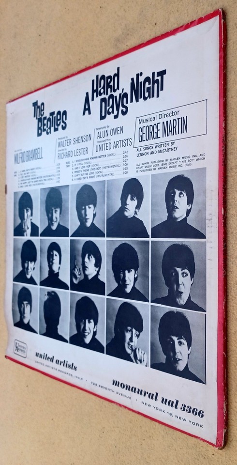 Beatles ' A Hard Day's Night "Super Usa Mono Ua Lp Columbia Press Mis ...