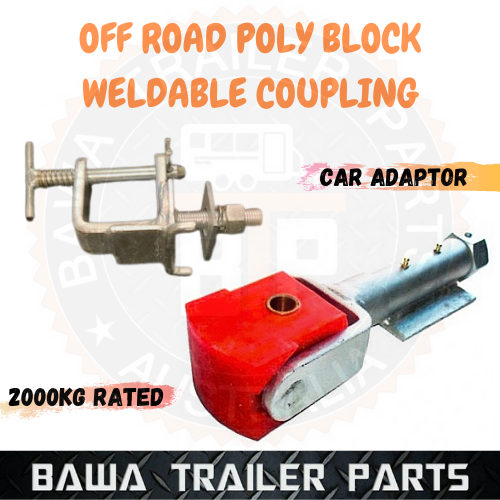 1x Off-Road Poly Block Weldable Trailer Coupling Car Adaptor Weld on ...