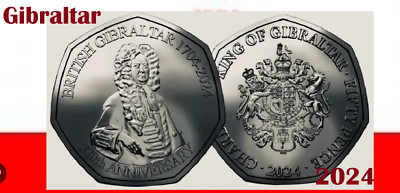 Gibraltar coin 50p pence 2024 320th Capture Gibraltar Britain Sir ...