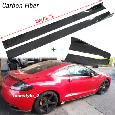Side Skirt Lower Lip 78.7" +Rear Bumper Lip Diffuser For MITSUBISHI ...