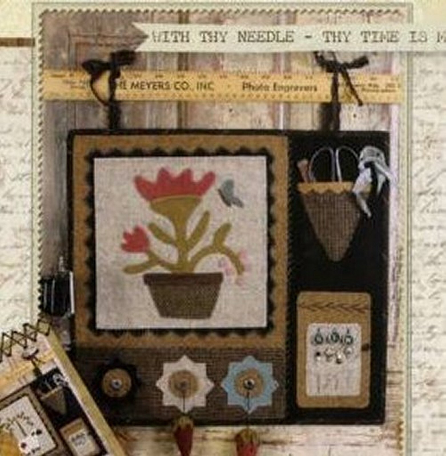 Primitive Folk Art Wool Applique Pattern - Buttermilk Basin ~ With Thy ...