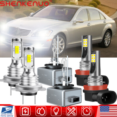 For Mercedes-Benz S550 2007-2010 LED HID Xenon Headlight Hi-Lo + Fog ...