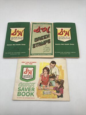 S & H Green Stamp Books, Vintage 1959, 1961 Eisner Food Stores Illinois ...