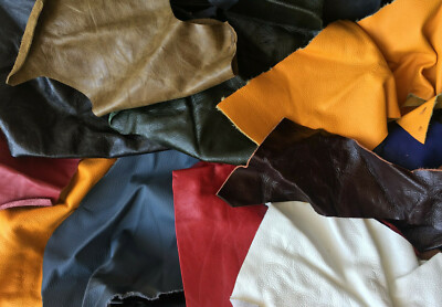 Leather Offcuts - Scrap Hide Pieces Arts Crafts - Pick Colour - 500G ...