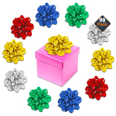 90 Pc Bulk Mini Bows for Gifts - Bundle with 90 Mini Bows for Christmas ...