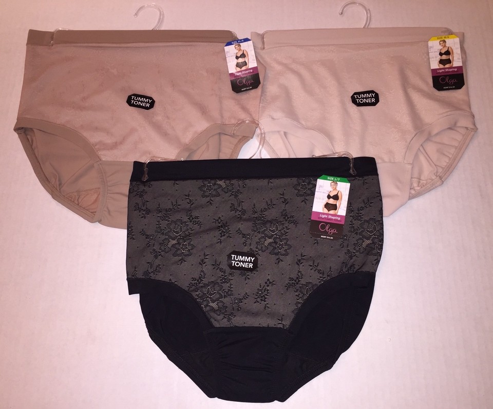 Olga Light Shaping Brief Lace Tummy Toner Slimming Shapewear Panties ...