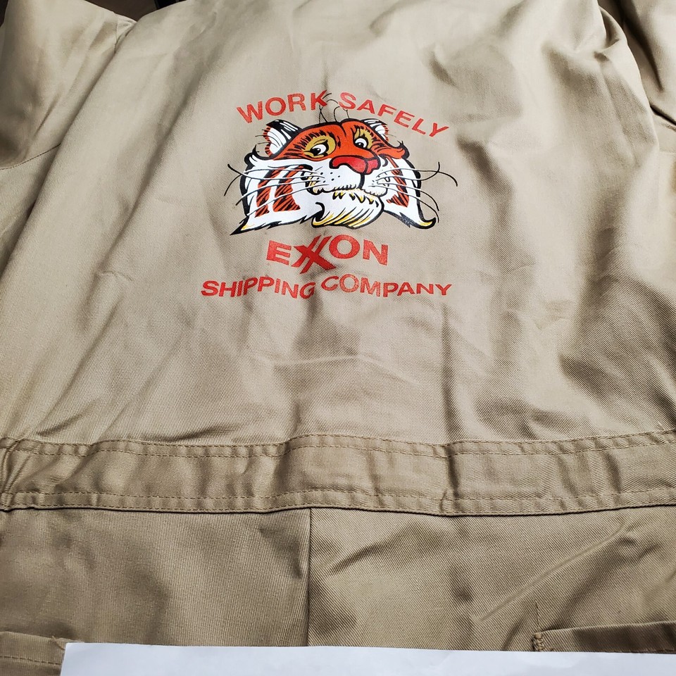 EXXON SHIPPING Co USA Beige Jumpsuit Coveralls Overalls Tiger Logo ...
