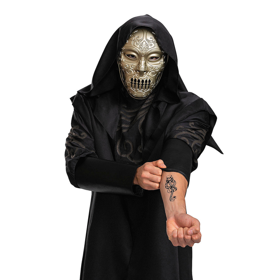 Adults Deluxe Harry Potter™ Death Eater Costume – Hooded Robe, Mask | eBay