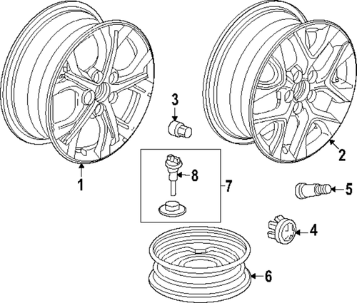 Genuine Honda HR-V LX 2023-2025 17x6.5 Aluminum Alloy Wheel REF.#1 ...