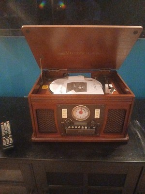 Victrola VTA-600B-ESP 8-in-1 Nostalgic Record Player with Turntable ...