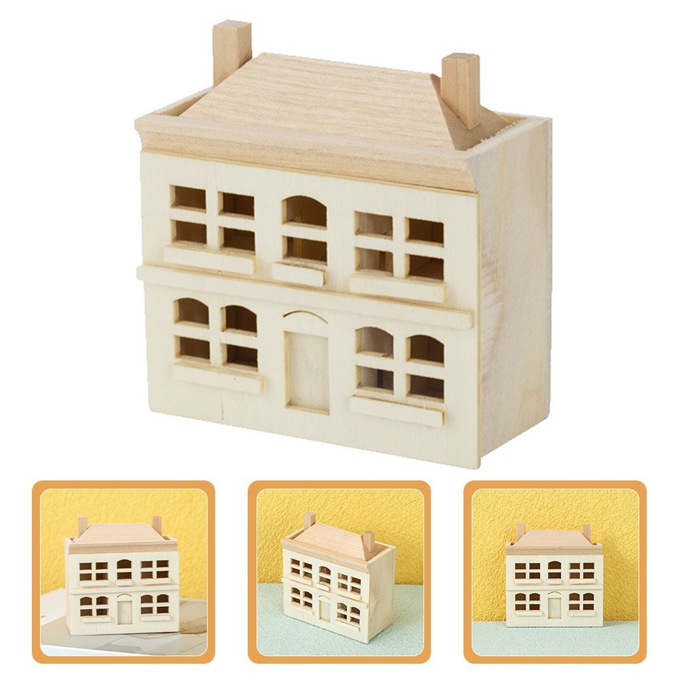 Mini Landscape Villa Wooden Villa Ornament Ornament Model wooden villa ...