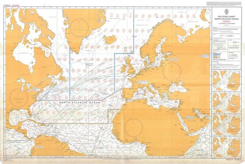 Admiralty 5124(3) Routeing Chart North Atlantic Ocean March Map ...